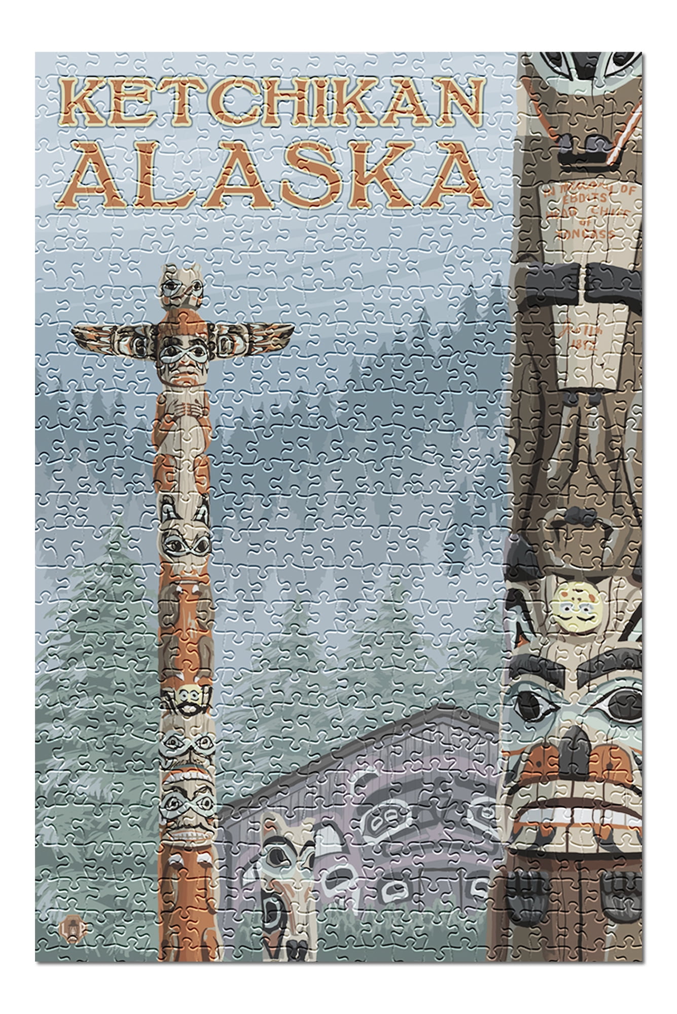 Ketchikan, Alaska, Alaska Totem Poles, 500 Piece Challenging 19 x 27 ...