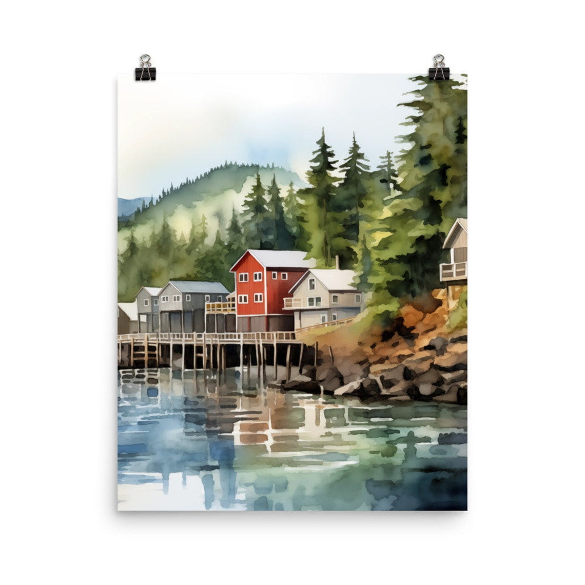 Ketchikan Alaska Print, Coastal Town Wall Art, Seaside Travel Print ...