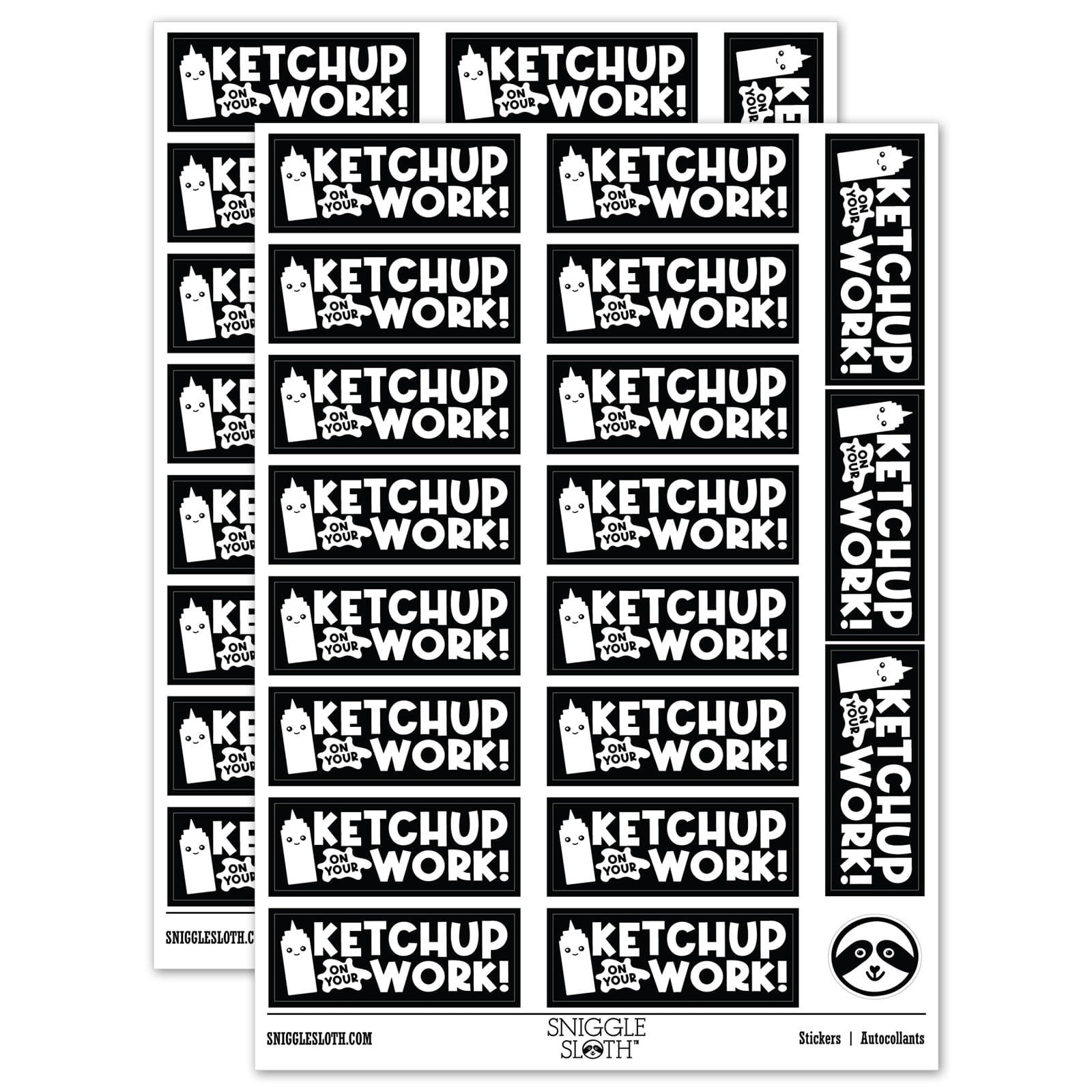 Ketchup Catch Up on Your Work Teacher Student School Sticker Set ...