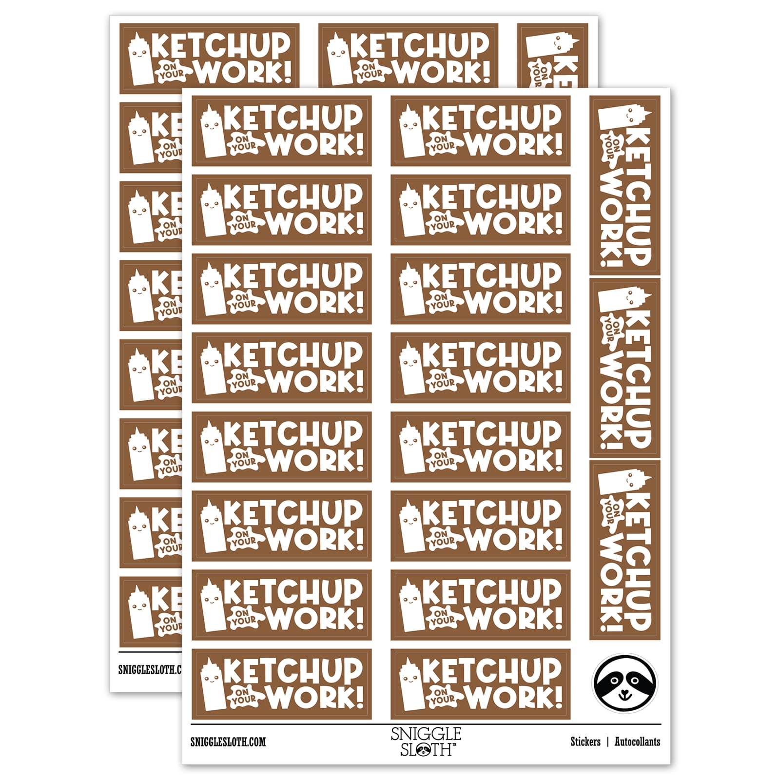 Ketchup Catch Up on Your Work Teacher Student School Sticker Set ...