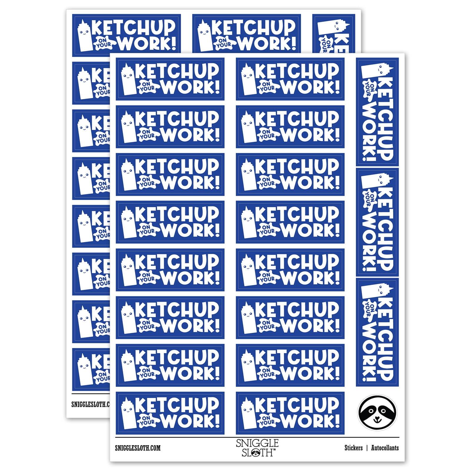 Ketchup Catch Up on Your Work Teacher Student School Sticker Set - Dark ...
