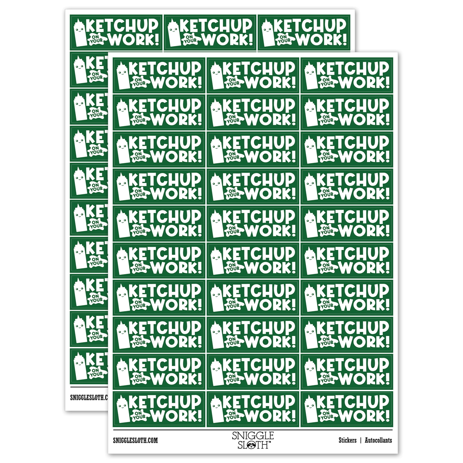 Ketchup Catch Up on Your Work Teacher Student School Sticker Set - Dark ...