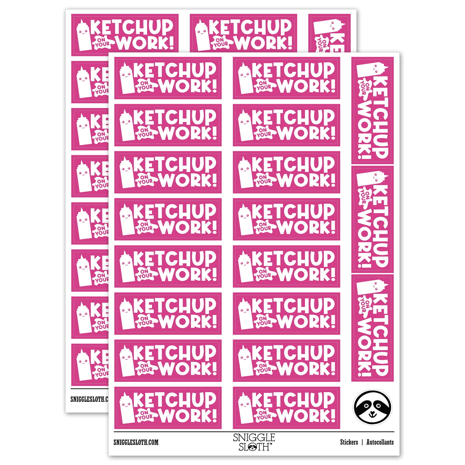 Ketchup Catch Up on Your Work Teacher Student School Sticker Set - Hot ...