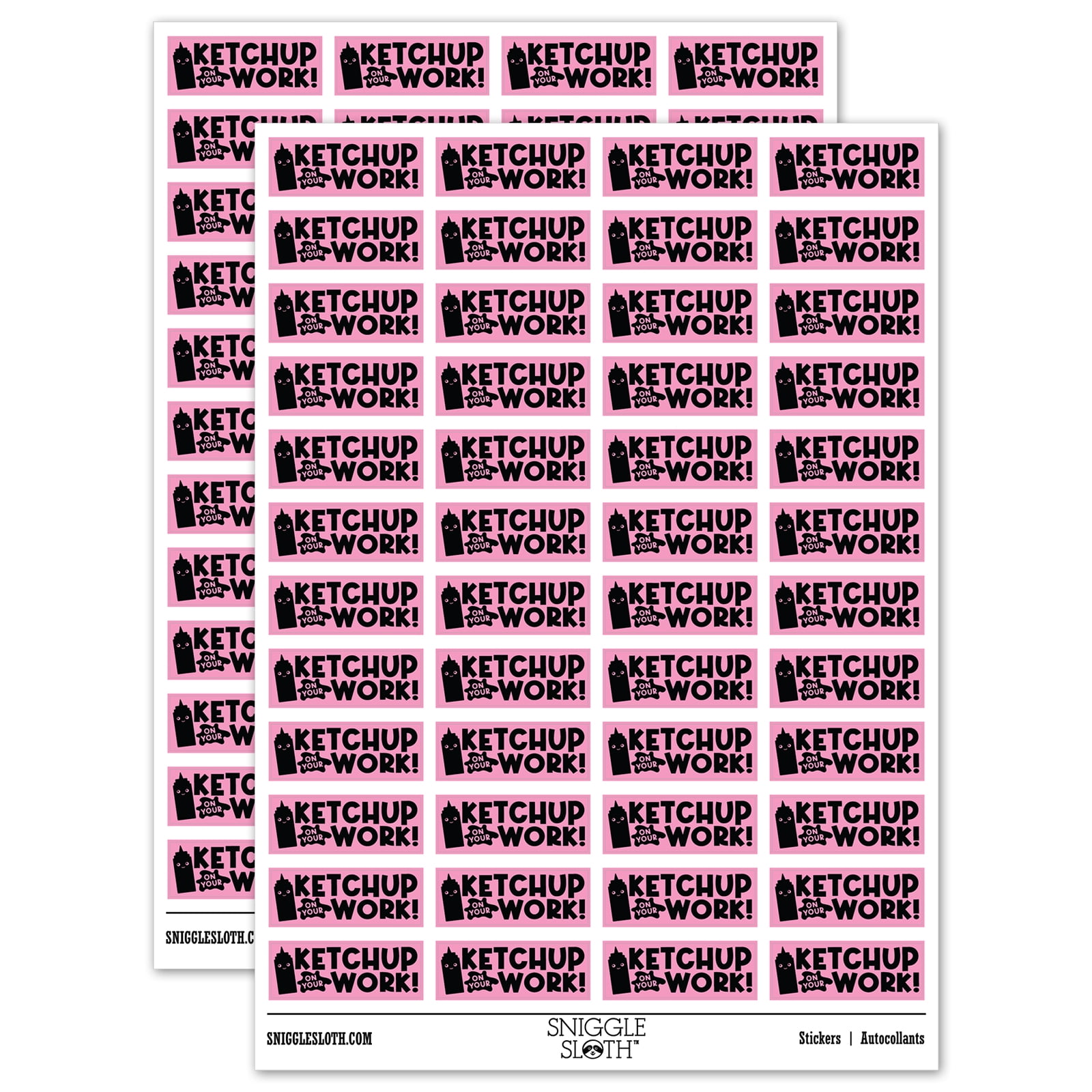 Ketchup Catch Up on Your Work Teacher Student School Sticker Set ...