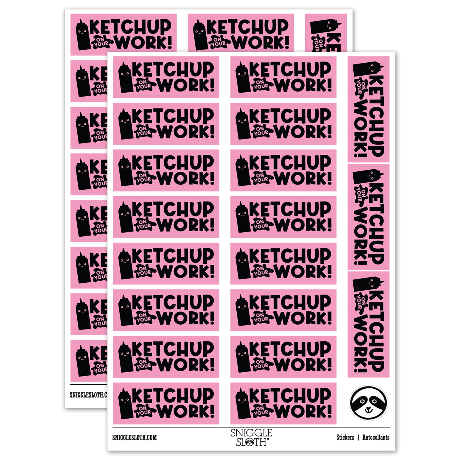 Ketchup Catch Up on Your Work Teacher Student School Sticker Set ...