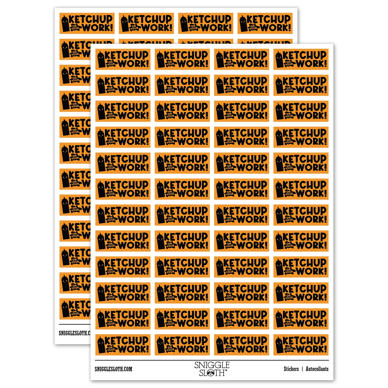 Ketchup Catch Up on Your Work Teacher Student School Sticker Set ...