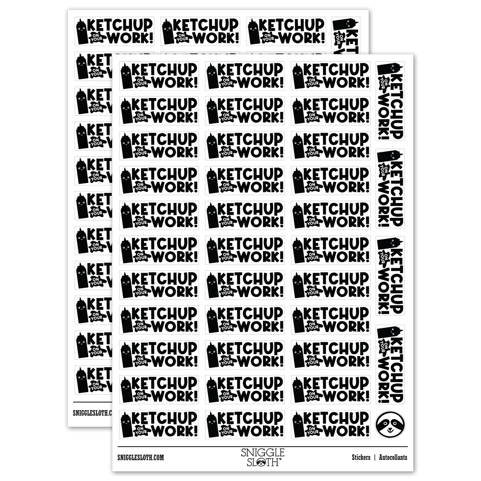 Ketchup Catch Up on Your Work Teacher Student School Sticker Set ...