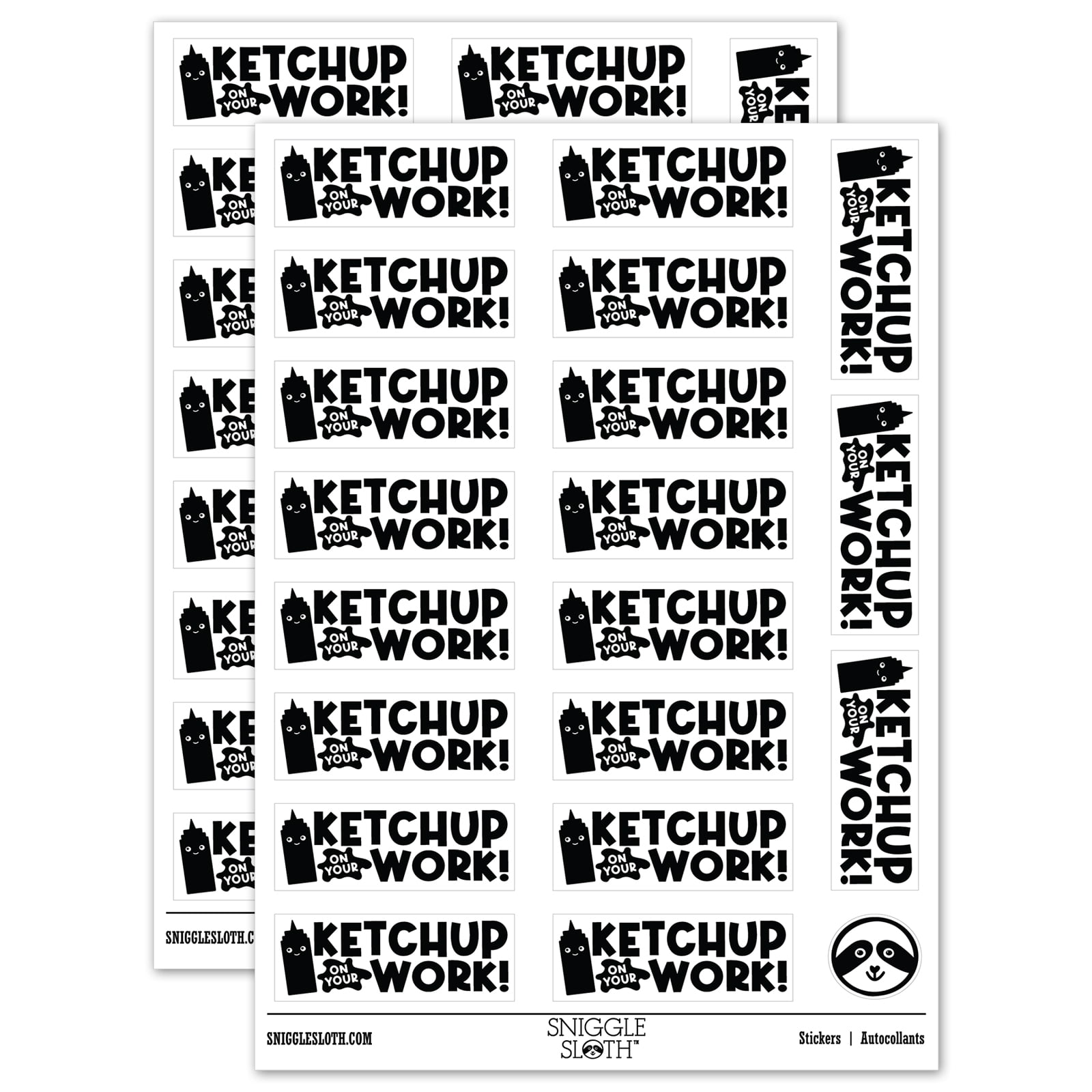 Ketchup Catch Up on Your Work Teacher Student School Sticker Set ...