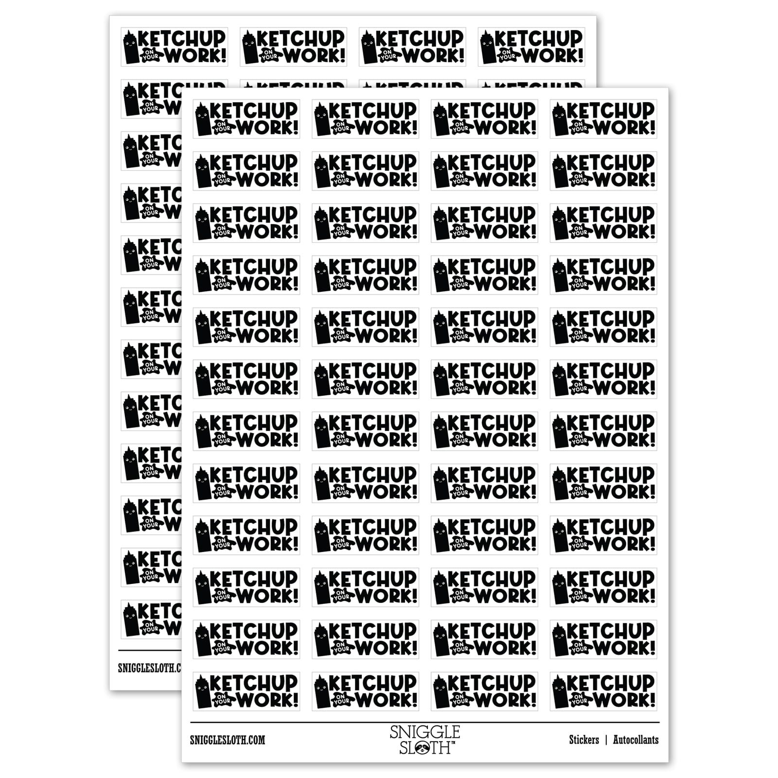 Ketchup Catch Up on Your Work Teacher Student School Sticker Set ...