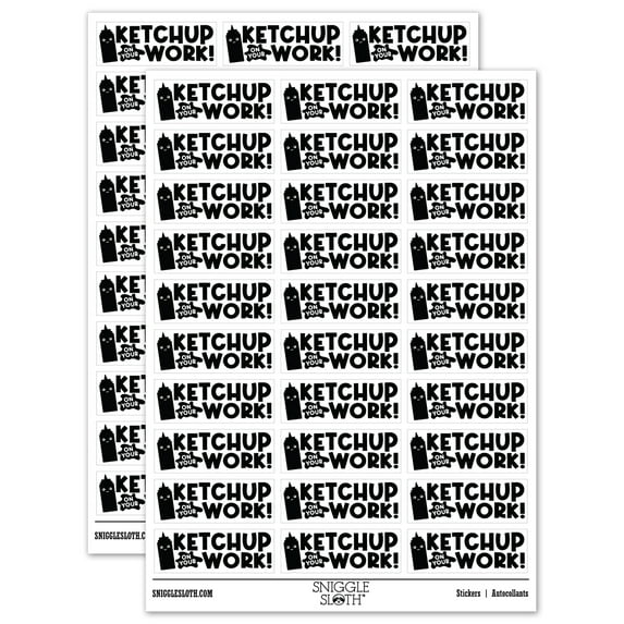 Ketchup Catch Up on Your Work Teacher Student School Sticker Set ...