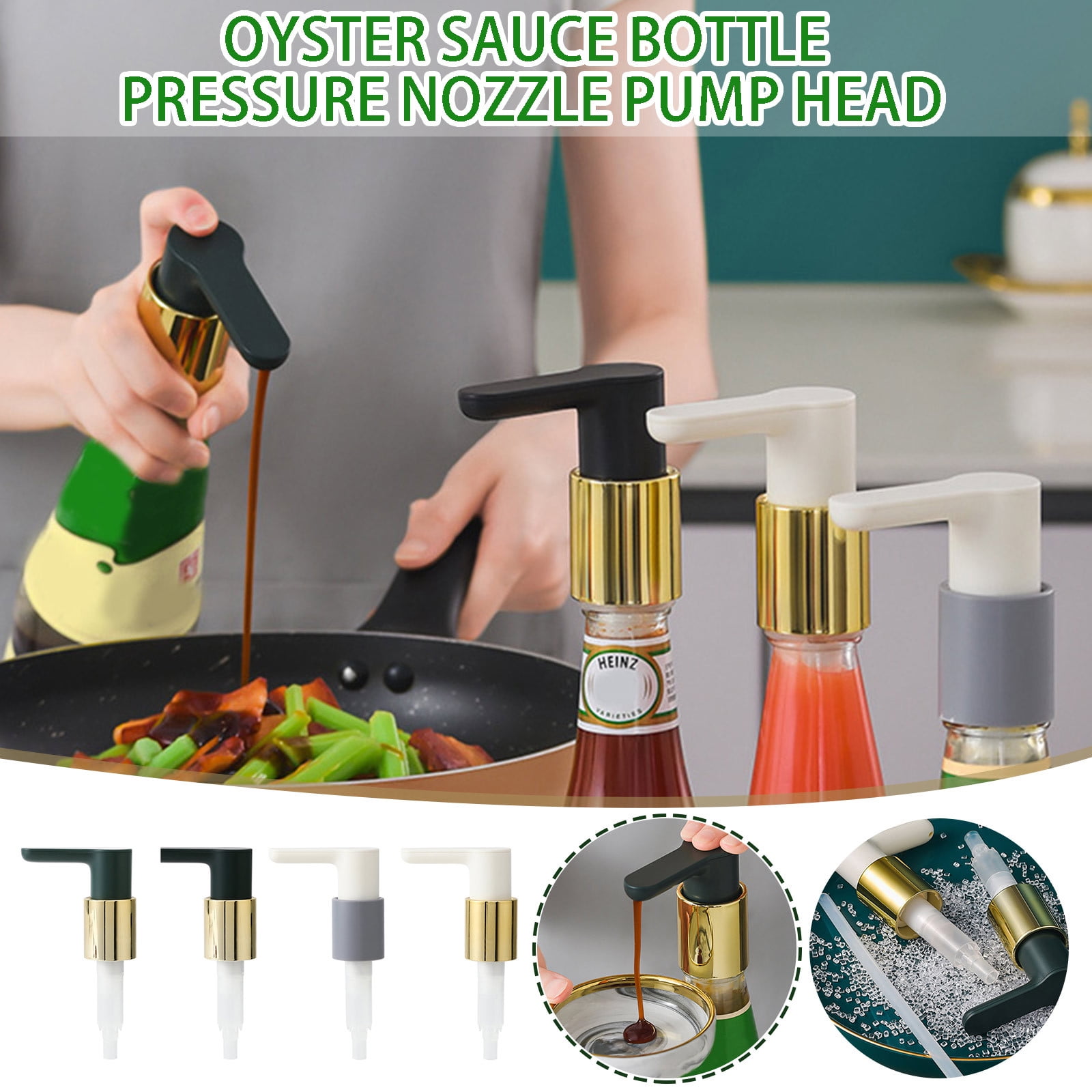 Ketchup Dispenser Nozzle, Stainless Steel Pump, Easy-Squeeze Trigger ...