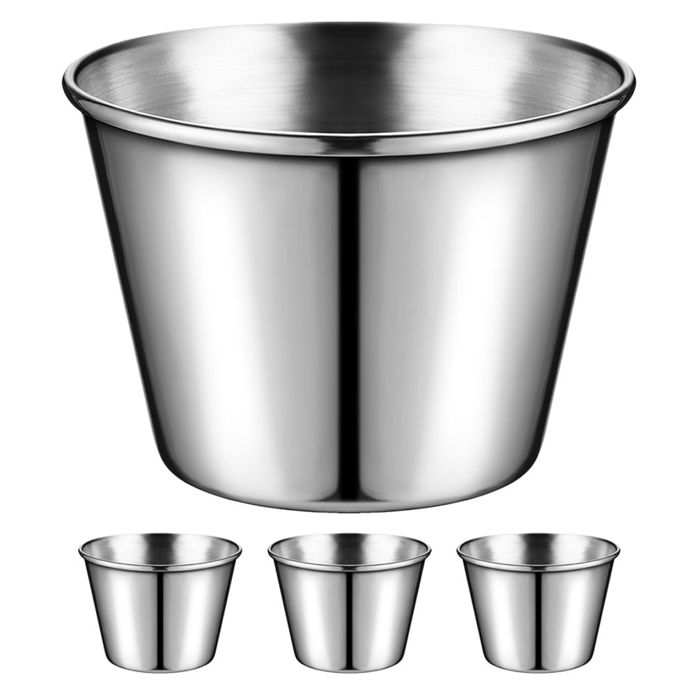 Ketchup Travel 4 Pcs Appehinglaus Stainless Steel Sauce Cup Containers ...