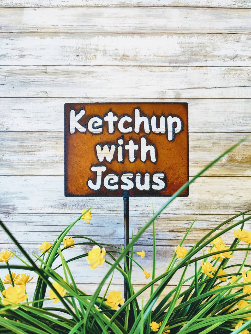 Ketchup with Jesus Christian Garden Sign Stake - Walmart.com