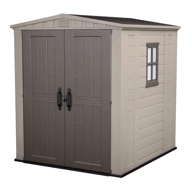 Keter Factor 6x6 ft. All Weather Resistant Outdoor Storage Shed, Beige ...
