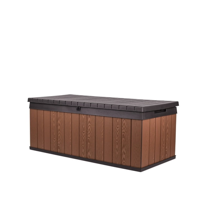 Keter Darwin 100 Gallon Durable Resin Outdoor Deck Box Storage ...