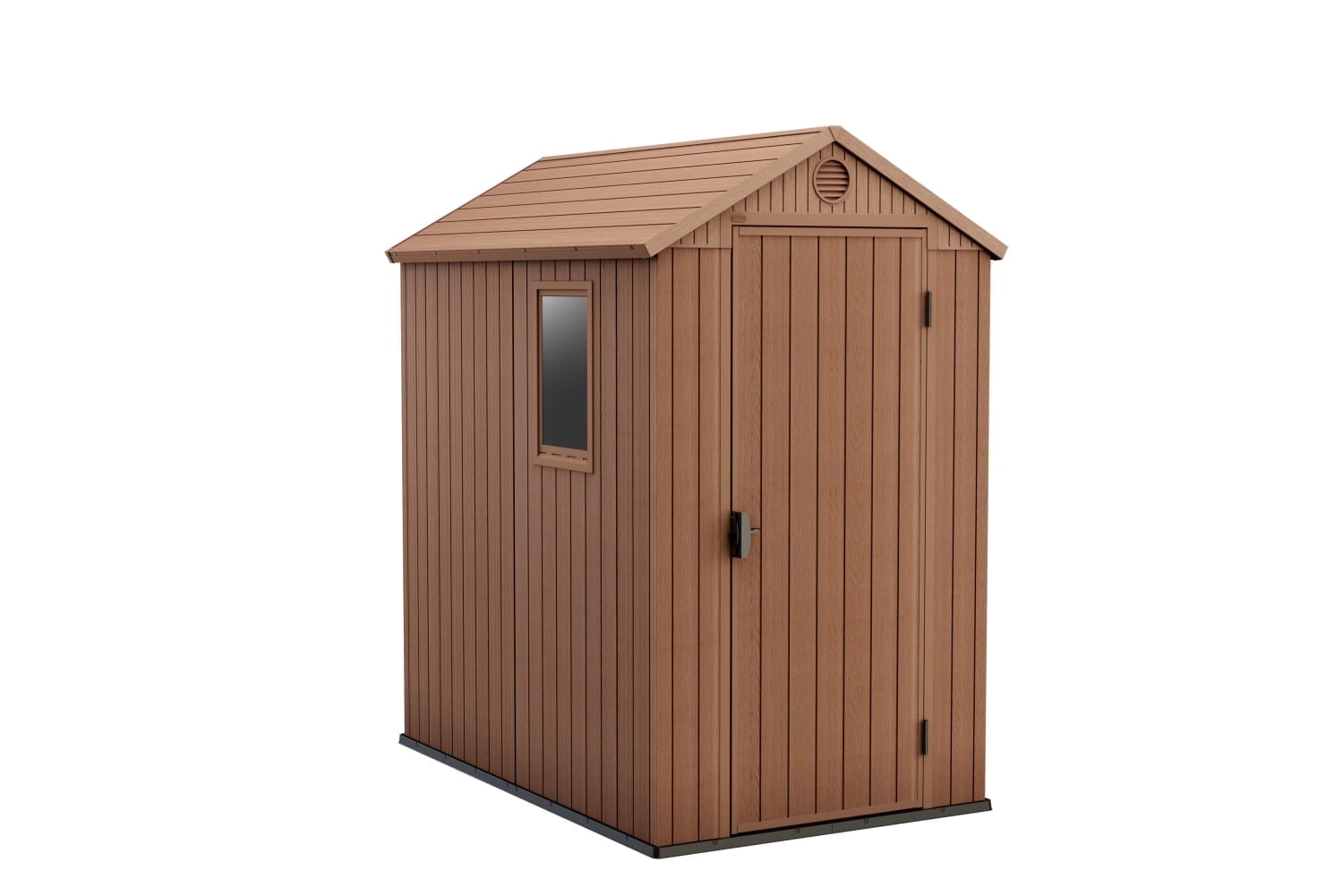 Keter Darwin 4' x 6' Outdoor Garden Tool Storage Shed w/ Window, Brown ...