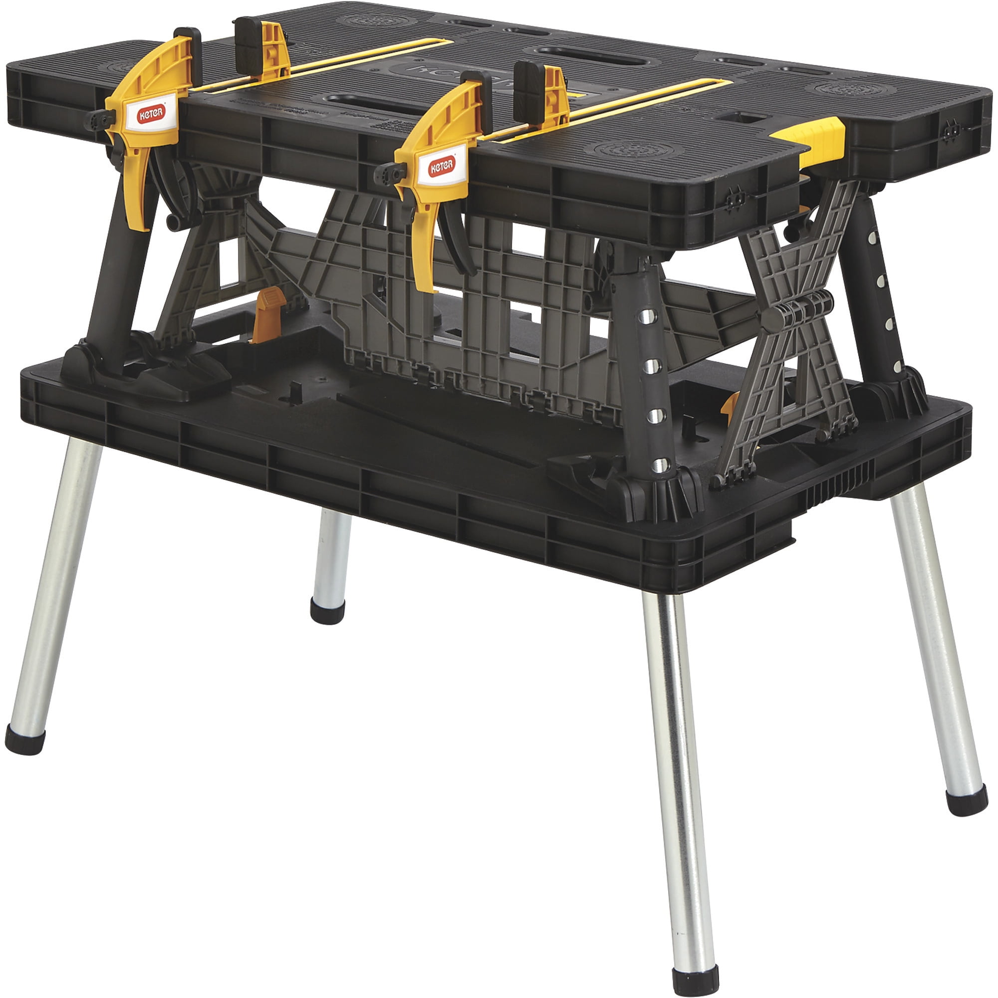 Keter Folding Work Table with Two Adjustable Clamps, 29 lbs - Walmart.com