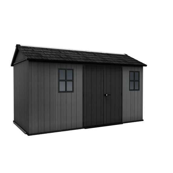 Keter Newton Plus 7.5x13 ft. Durable Resin Outdoor Storage Shed With ...