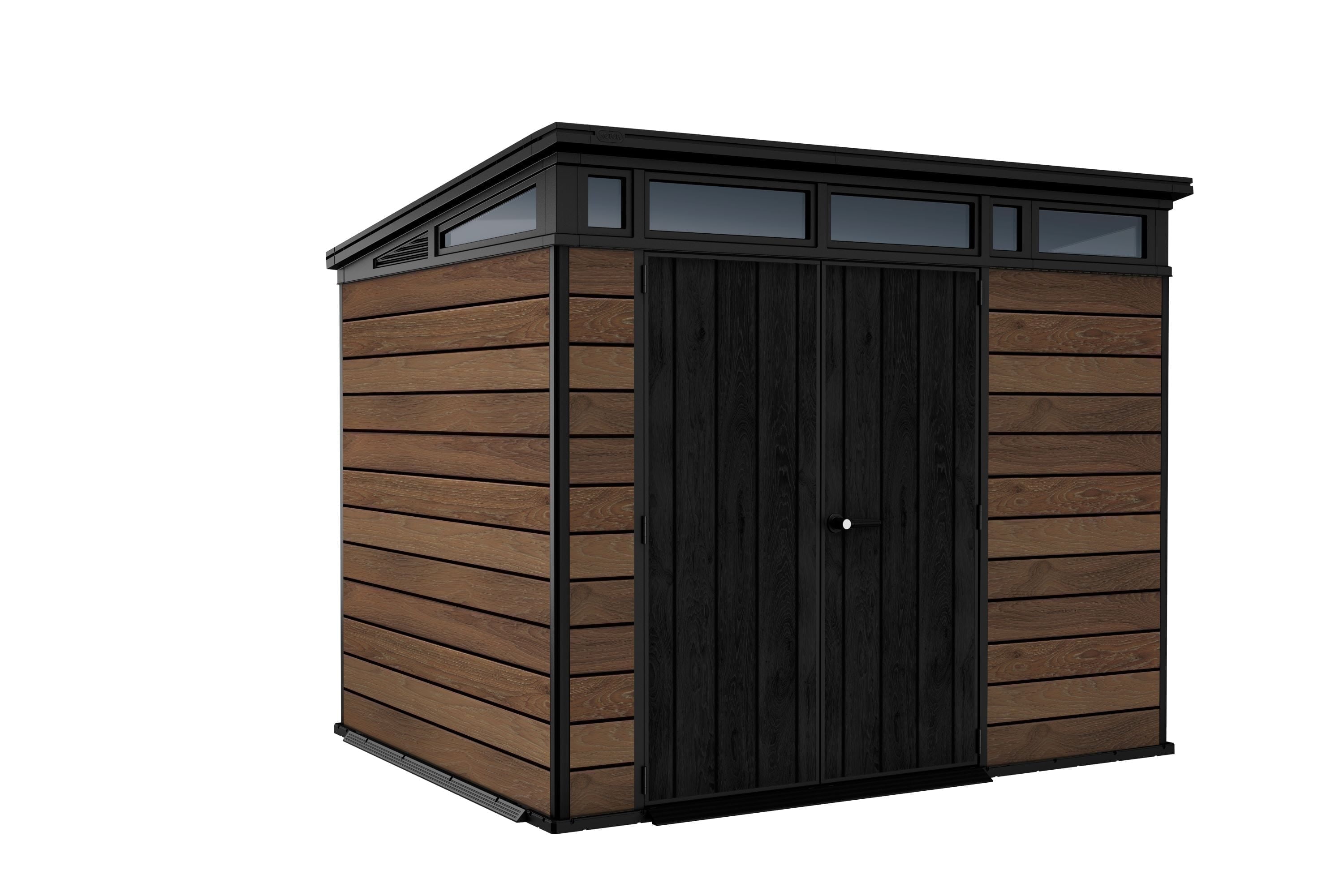 Keter, Signature Outdoor Storage Shed, 9x7 ft, Walnut - Walmart.com