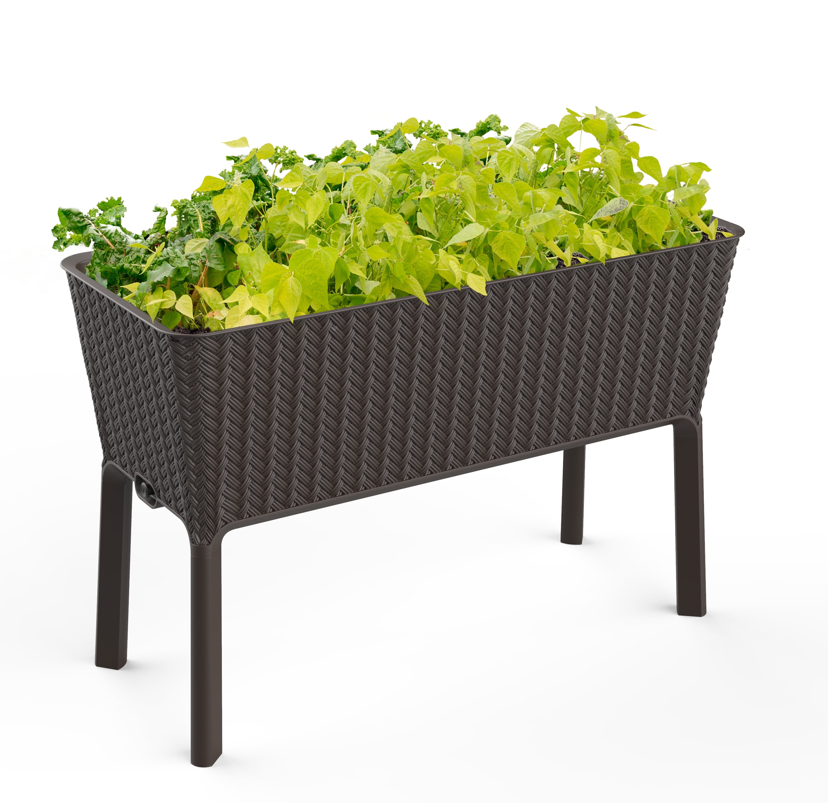 Keter Splendor 31.7 Gallon Raised Garden Bed with Self Watering Planter ...