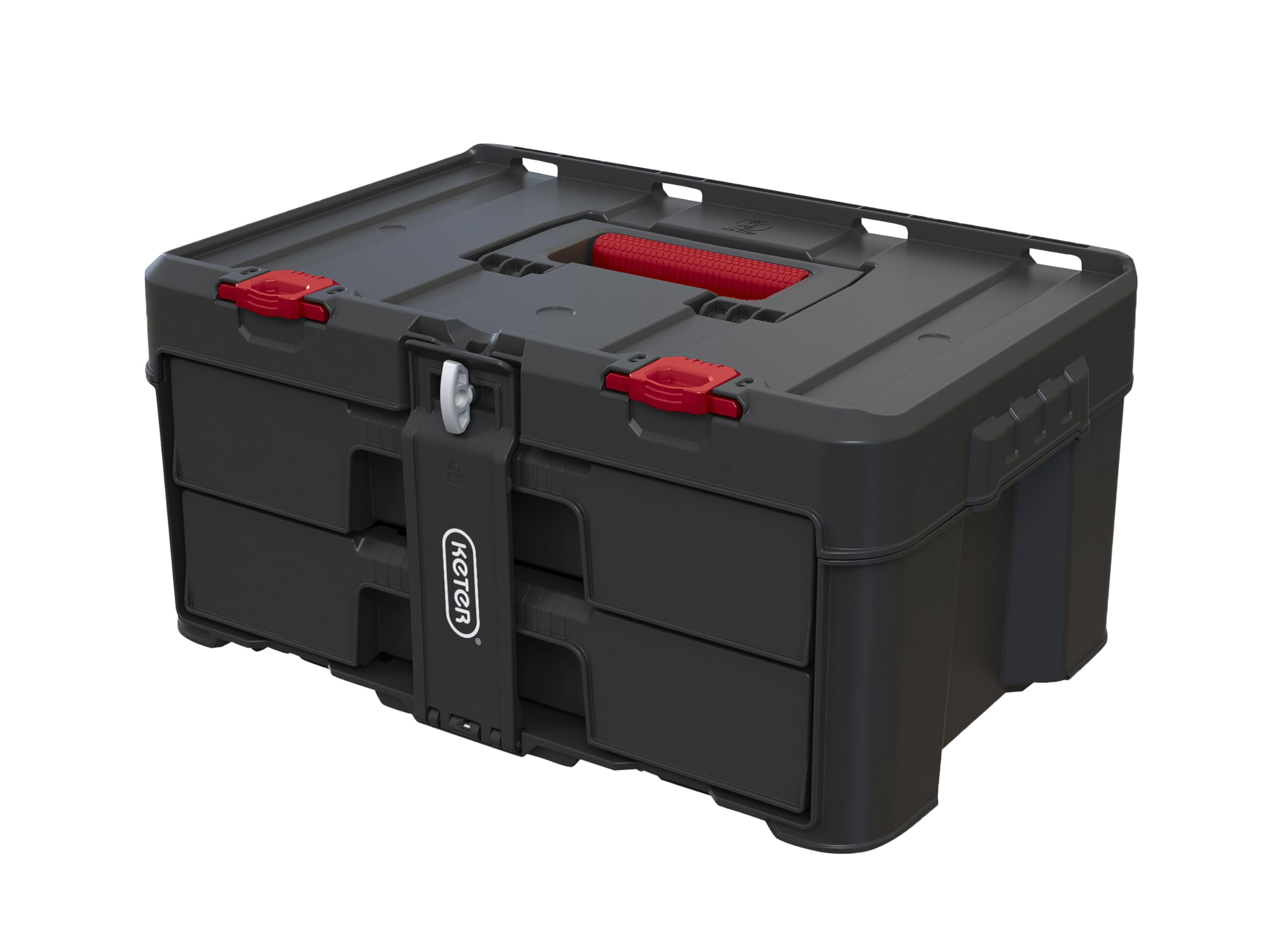 Keter Stack & Roll Heavy Duty 2 Drawer DIY Tool storage Unit Black ...