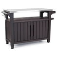 Keter Unity XL Patio Serving Rolling Bar Cart with Storage Cabinet ...