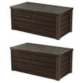 Keter Westwood Outdoor 150 Gal Deck Storage Box for Tools, Brown (2 ...