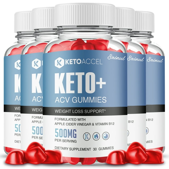 Keto Accel Keto ACV Gummies, Maximum Strength, Apple Cider Vinegar, 5 ...