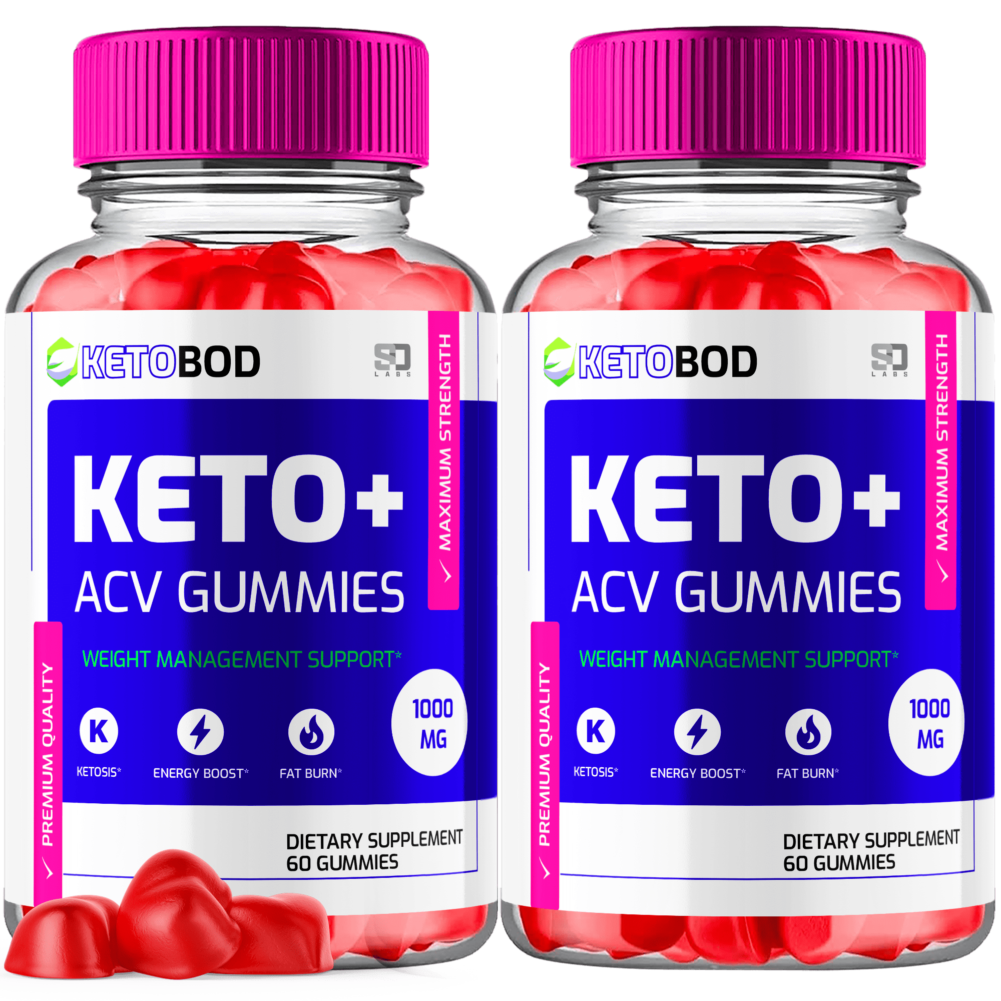 Keto Bod ACV Keto Gummies 1000MG Maximum Strength Weight Support 2 Pack ...