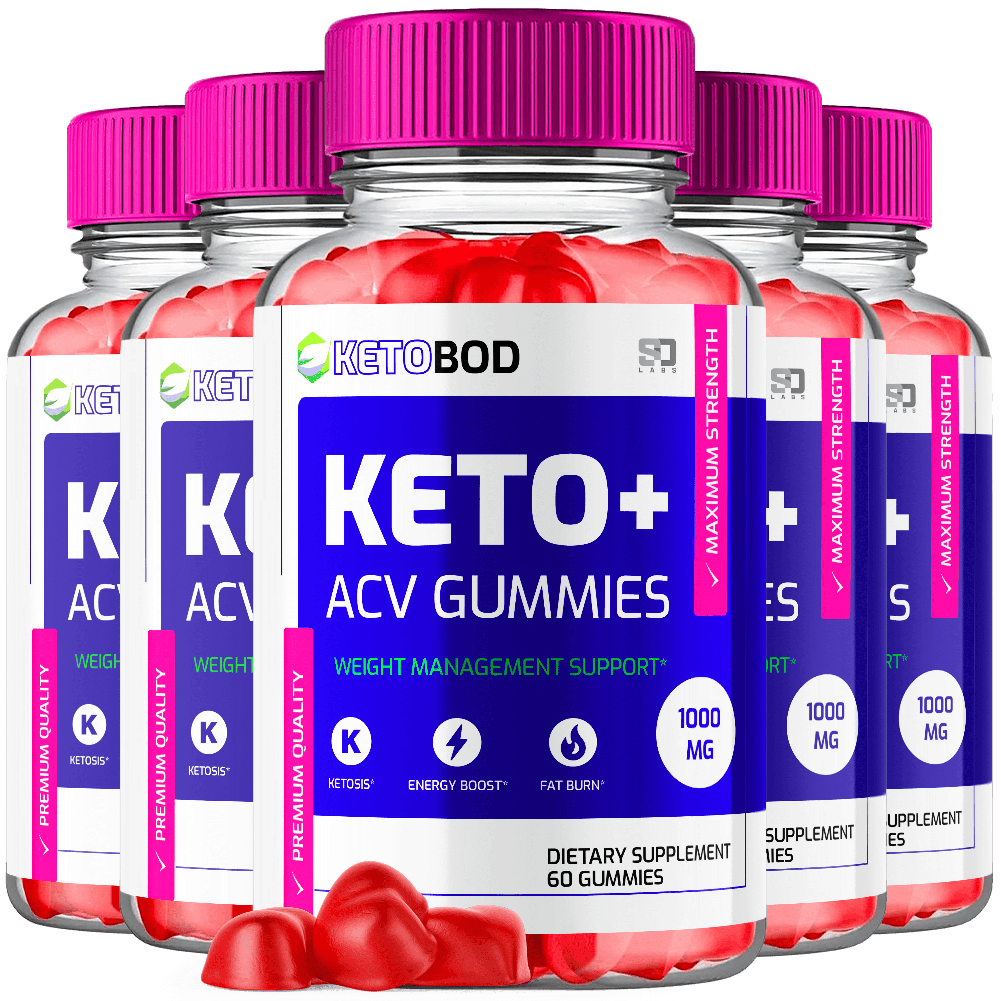 Keto Bod ACV Keto Gummies 1000MG Maximum Strength Weight Support 5 Pack ...