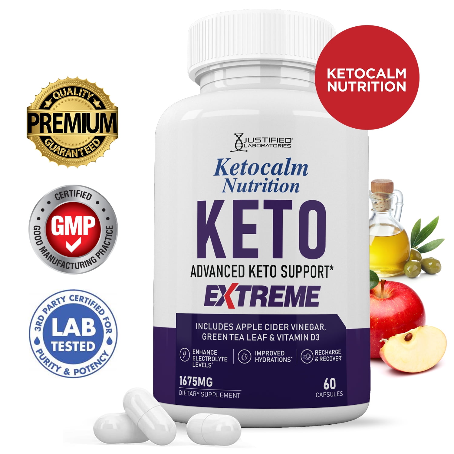 Keto Calm ACV Extreme Pills 1675mg Alternative to Gummies Dietary ...