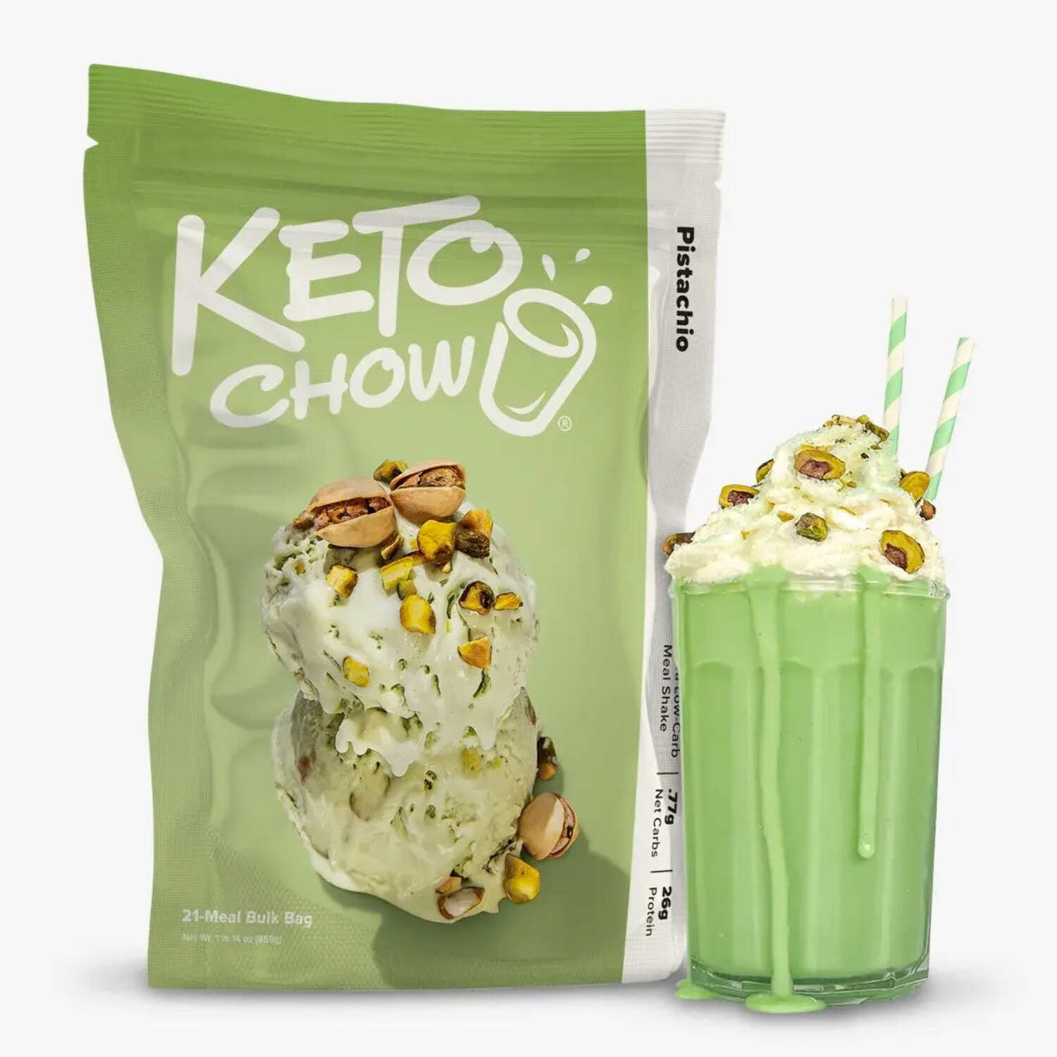 Keto Chow Pistachio Ultra Low-Carb Meal Shake, 21 Servings - Walmart.com