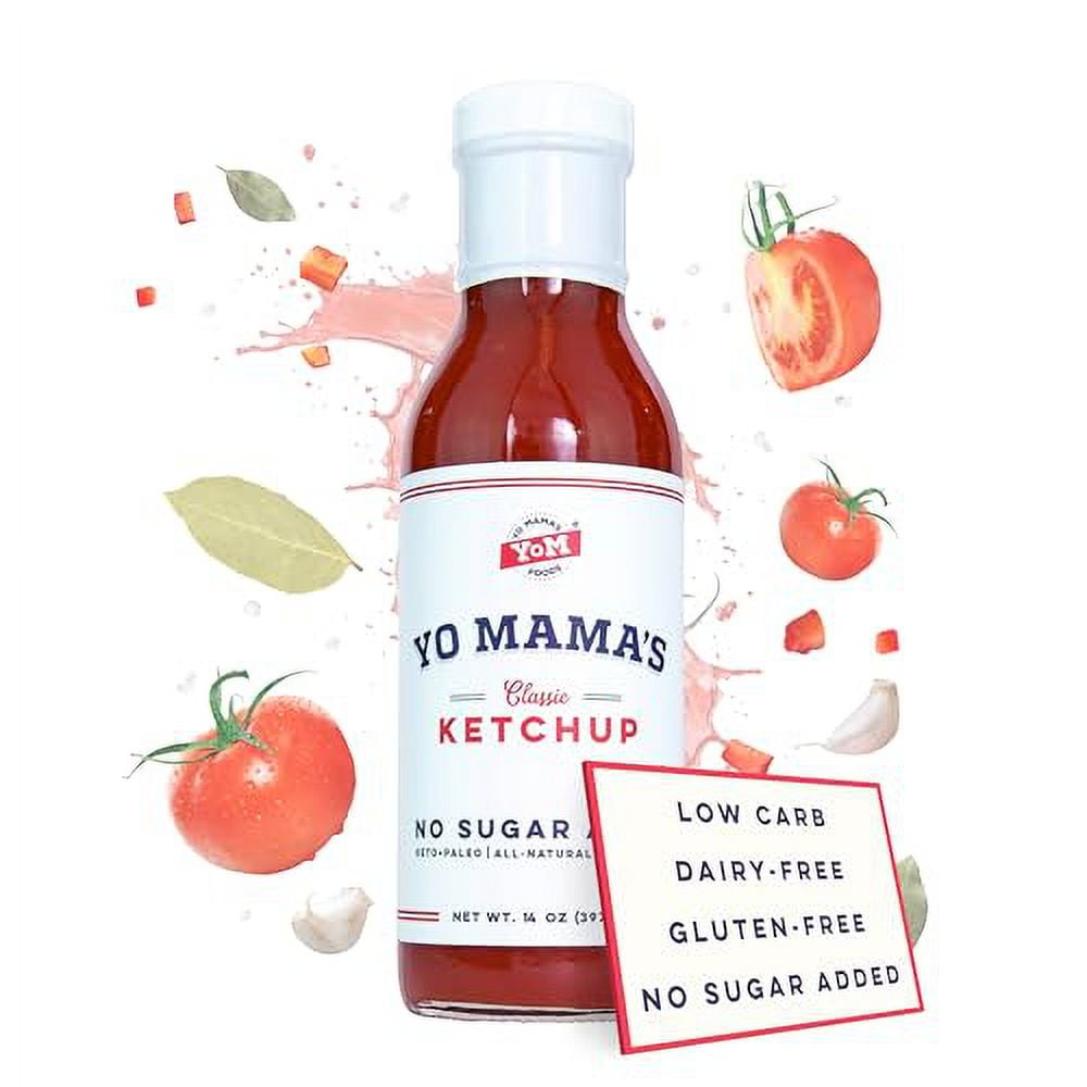 Keto Classic Ketchup by Yo Mama's Foods â€“ Pack of (1) - No Sugar ...