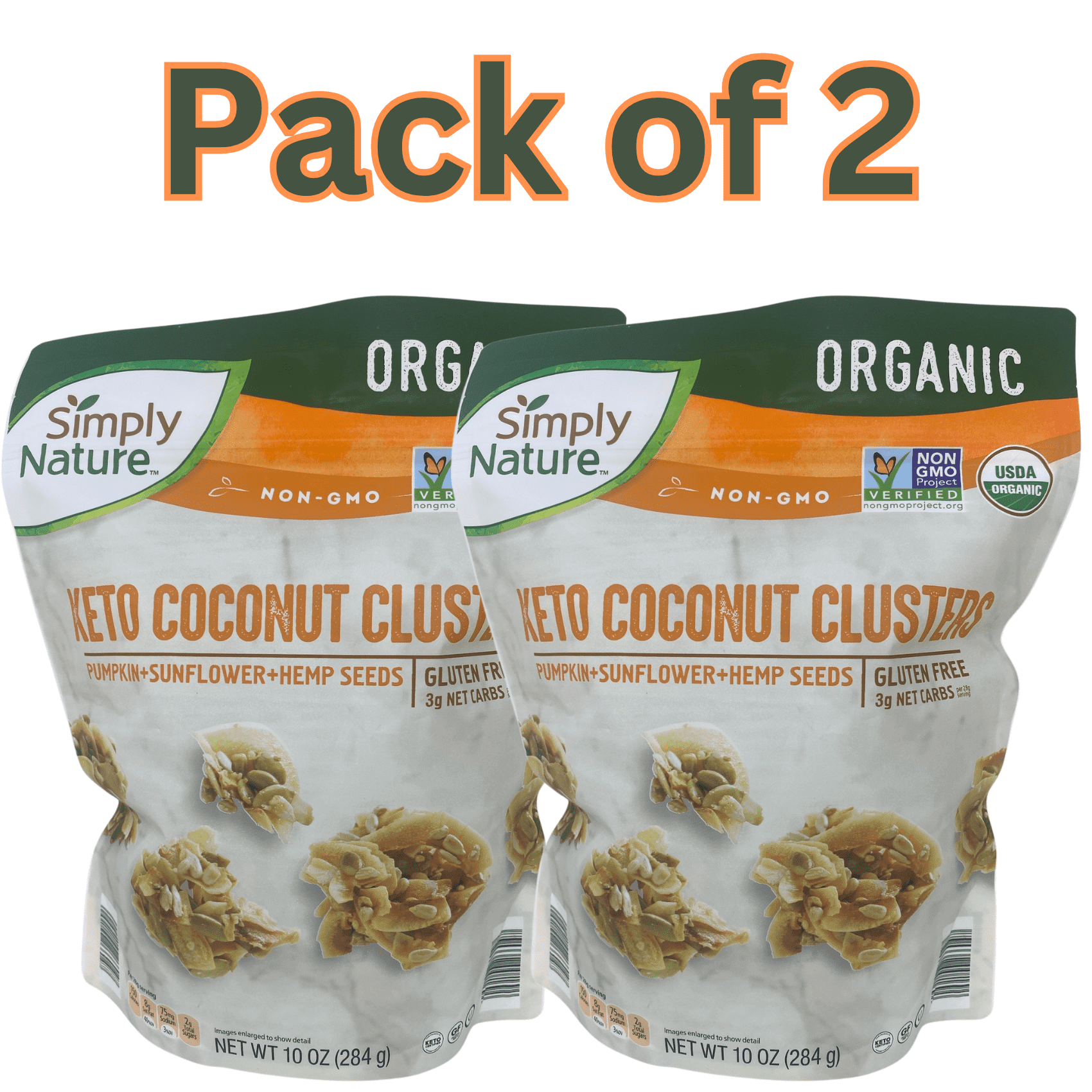 Simply Keto Coconut Clusters, Organic Snack, Pumpkin Sunflower Hemp ...