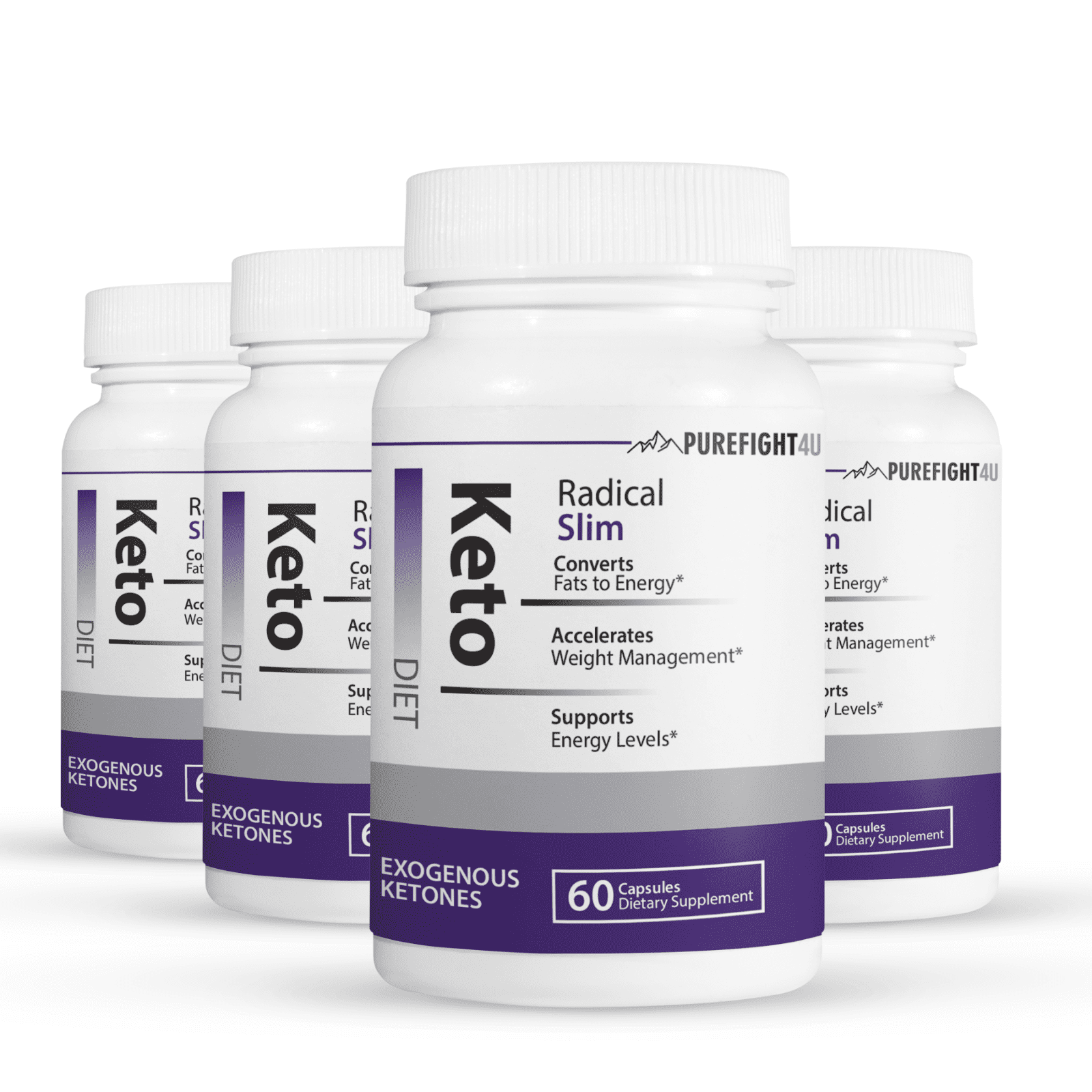 Keto Diet Radical Slime Exogenous Ketones 4 Bottles 240 Capsules ...