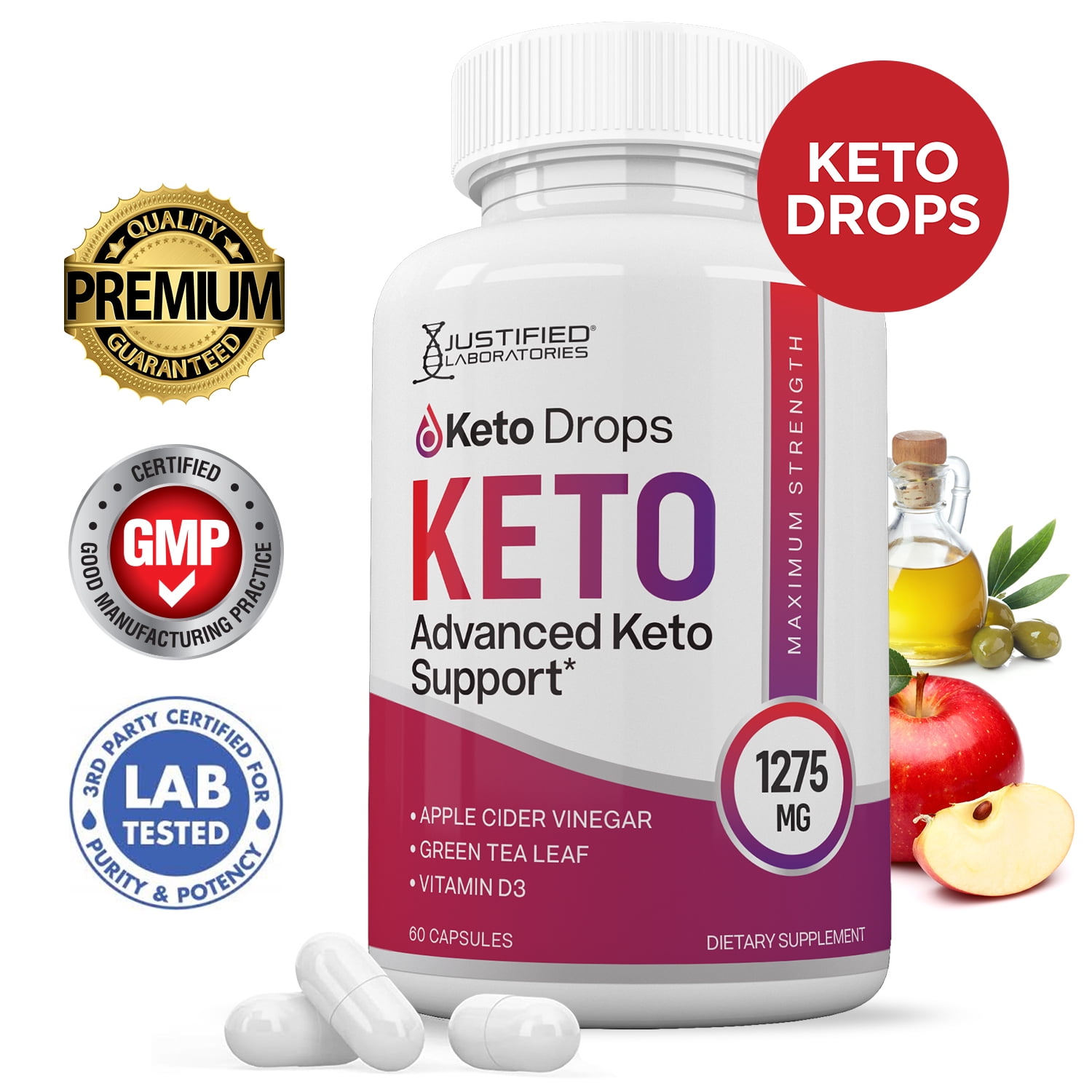 Keto Drops Keto ACV Pills 1275mg Alternative to Gummies Dietary ...