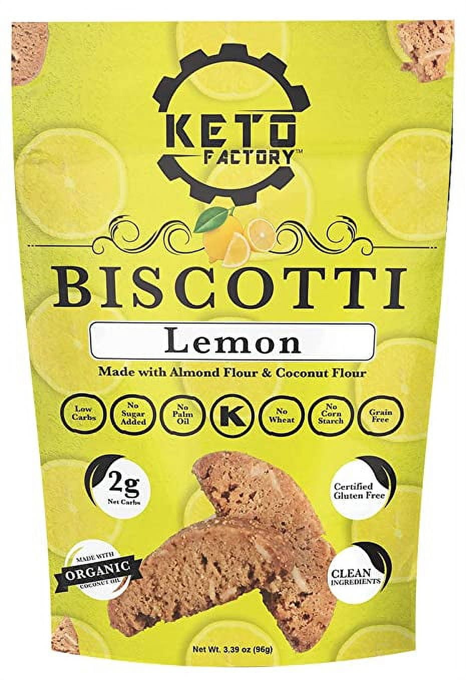 Keto Factory Lemon Biscotti - Healthy Diet Cookies, Low Carb, Diabetic ...
