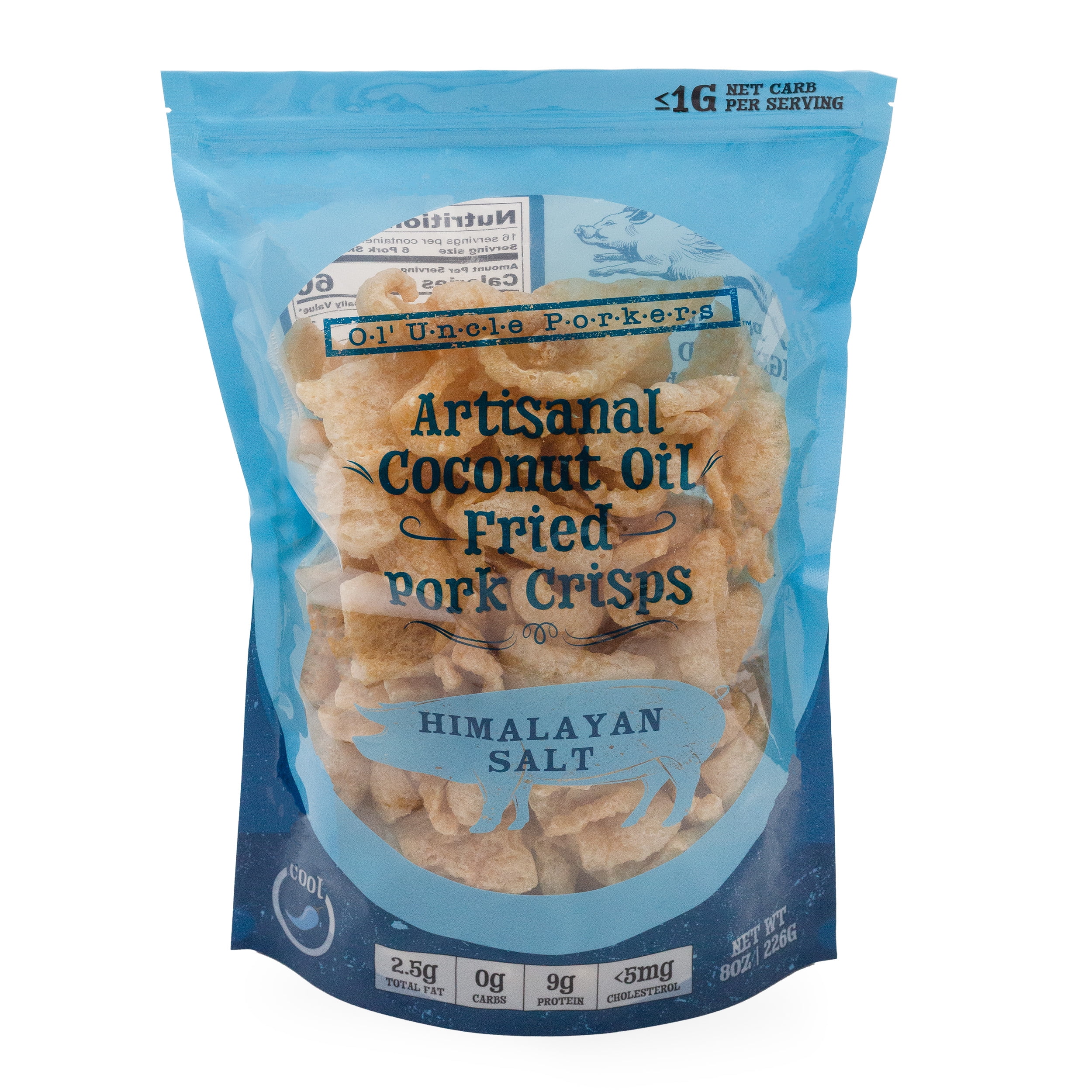 Keto Friendly Himalayan Pork Rinds (Himalayan Pink Salt, 8oz Bag); Pork ...