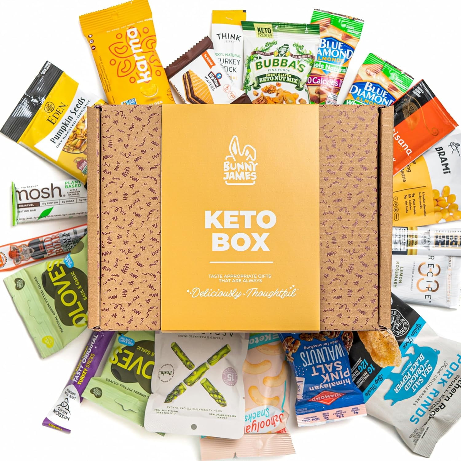 Keto Healthy Snack Box Gift Basket - Ultra Low Carb, 5G Net Carbs or ...