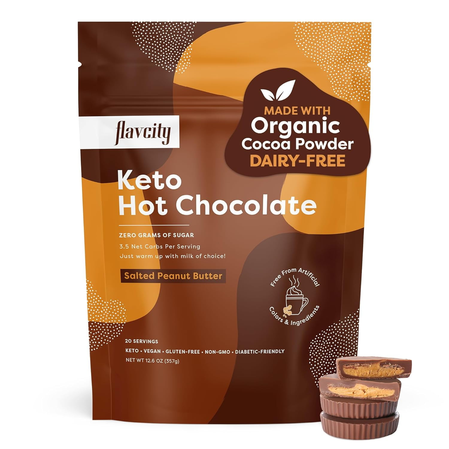 Keto Hot Chocolate Powder, Salted Peanut Butter – Dairy- & Sugar-Free ...