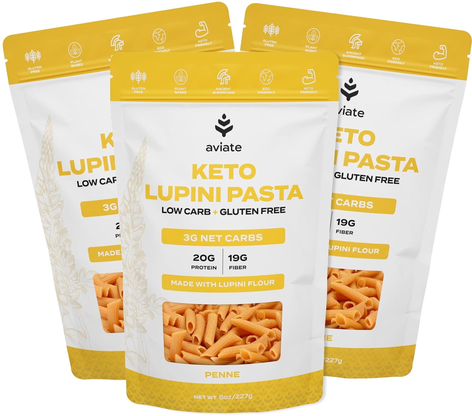 Keto Pasta Penne - Low Carb 3g Net. Lupini Penne Pasta - High Protein ...