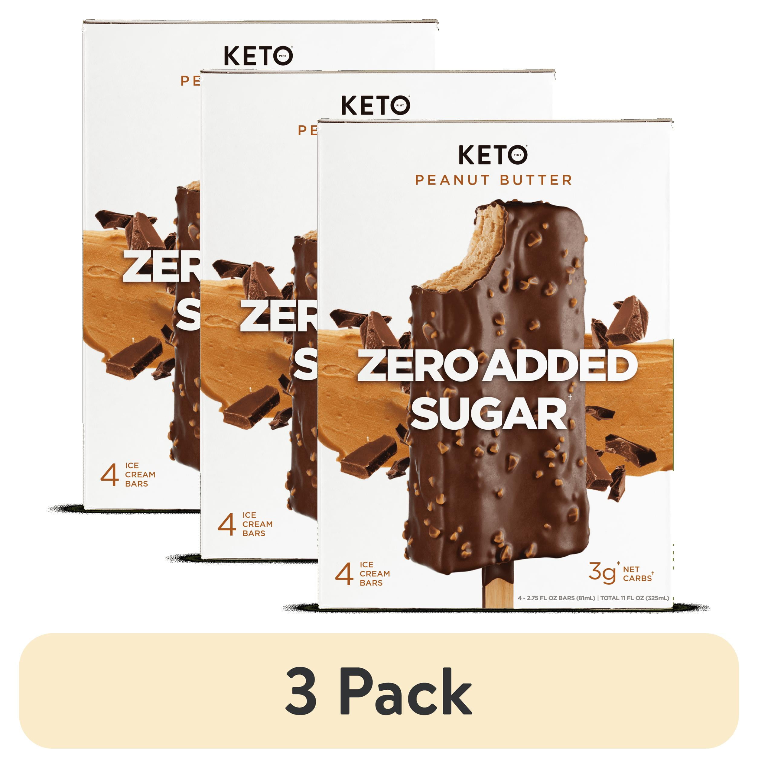 (3 pack) Keto Pint Peanut Butter Crunch Ice Cream Bars, No Added Sugar ...