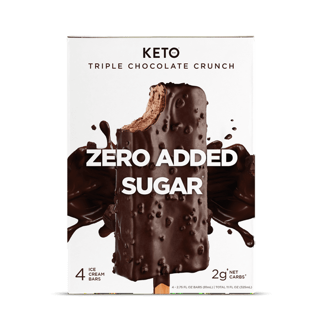 Keto Pint, Zero Sugar Added, Triple Chocolate Crunch Ice Cream Bars, 11 ...