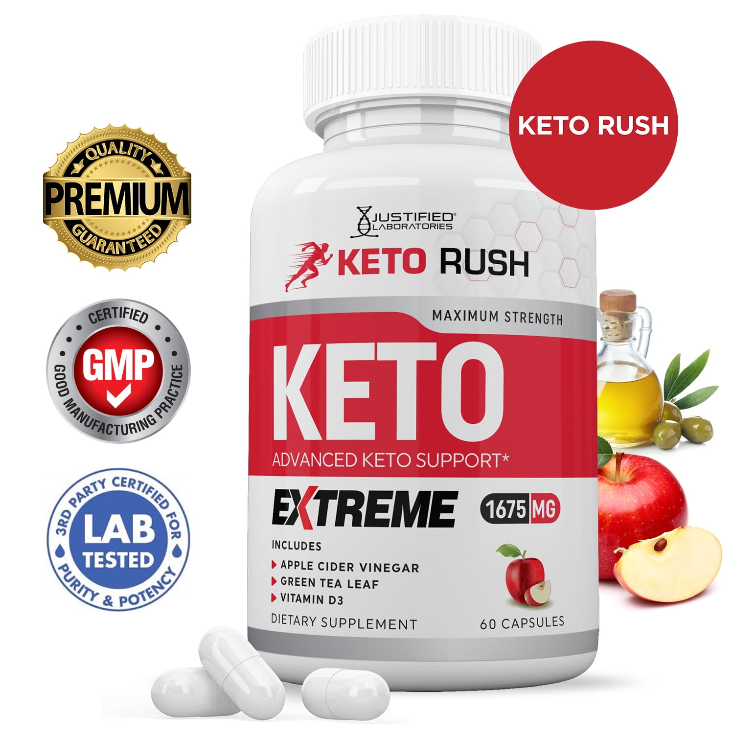 Keto Rush ACV Extreme Pills 1675mg Alternative to Gummies Dietary ...
