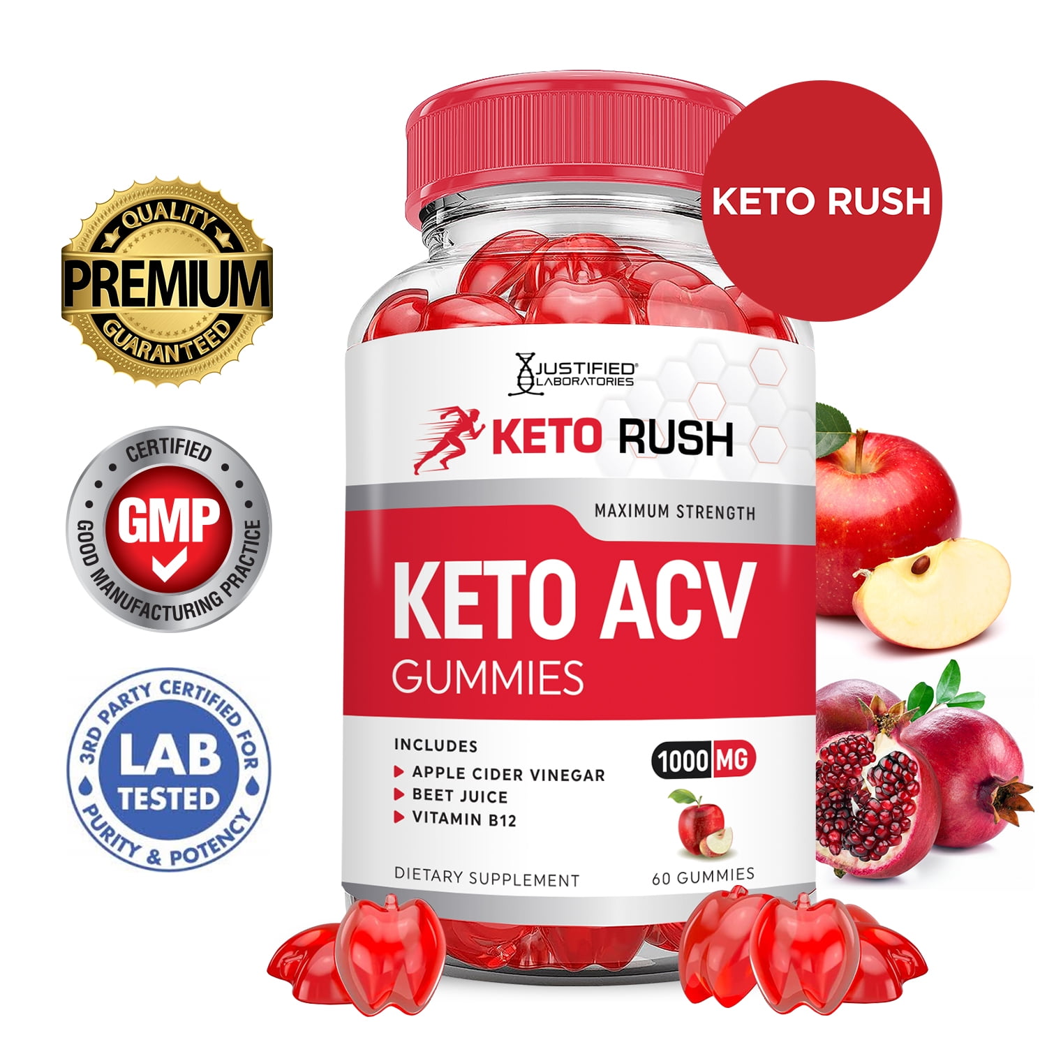 Keto Rush ACV Gummies 1000MG Dietary Supplement 60 Gummys - Walmart.com