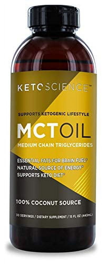 Keto Science Ketogenic MCT Oil Dietary Supplement, Made from 100% Coconuts, Sustained Natural ...