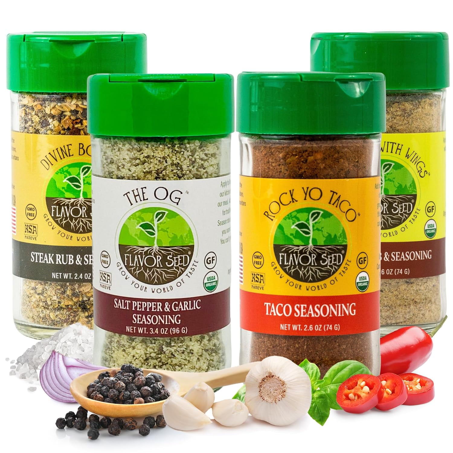 Keto Seasoning Set by Flavor Seed, All Organic Keto Spice Blends for ...