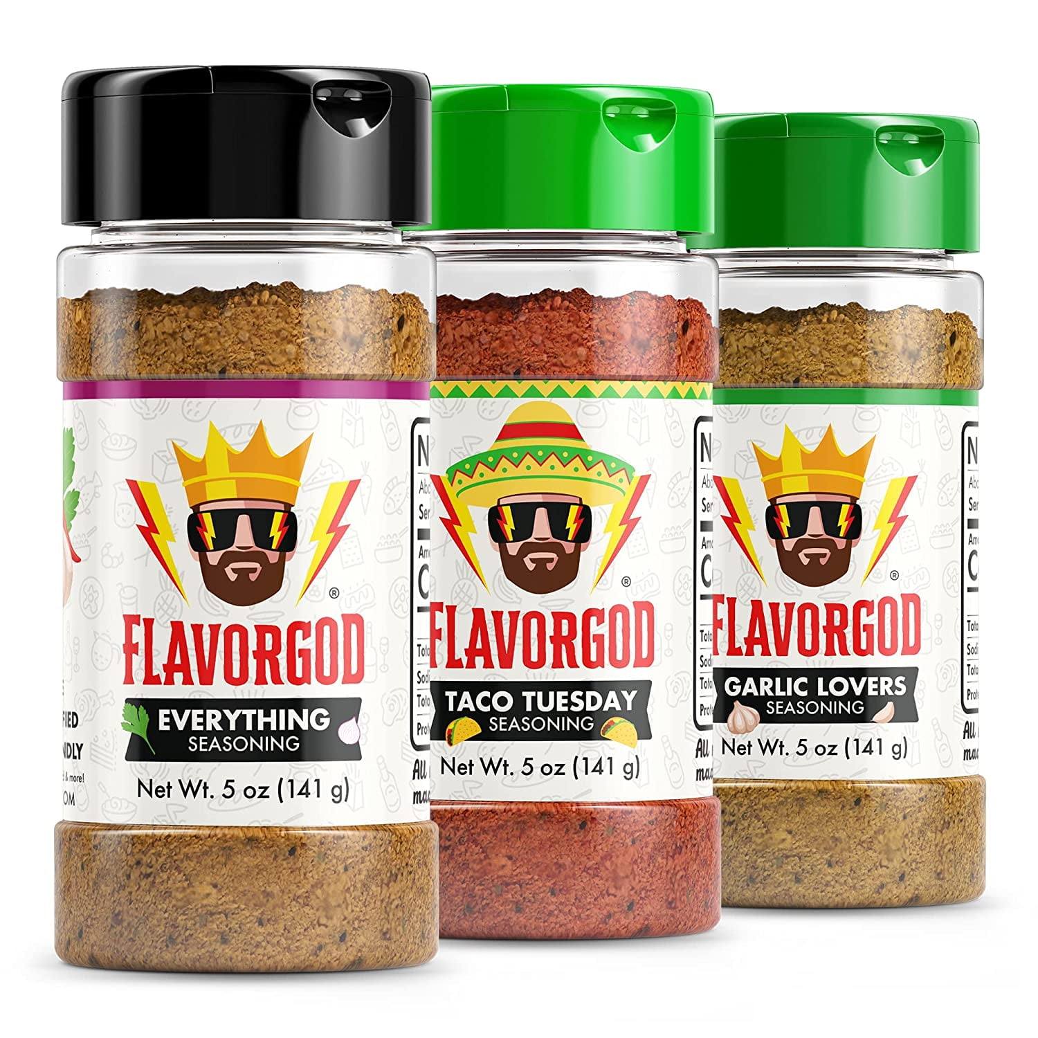 Flavor God Keto Seasoning & Spices Pack 3 Set - All-Natural Flavors for ...