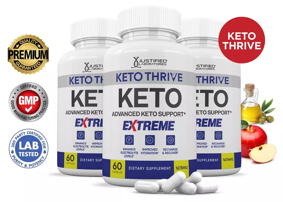 Keto Thrive ACV Extreme Pills 1675 MG Stronger Thn Gummys Keto Support ...