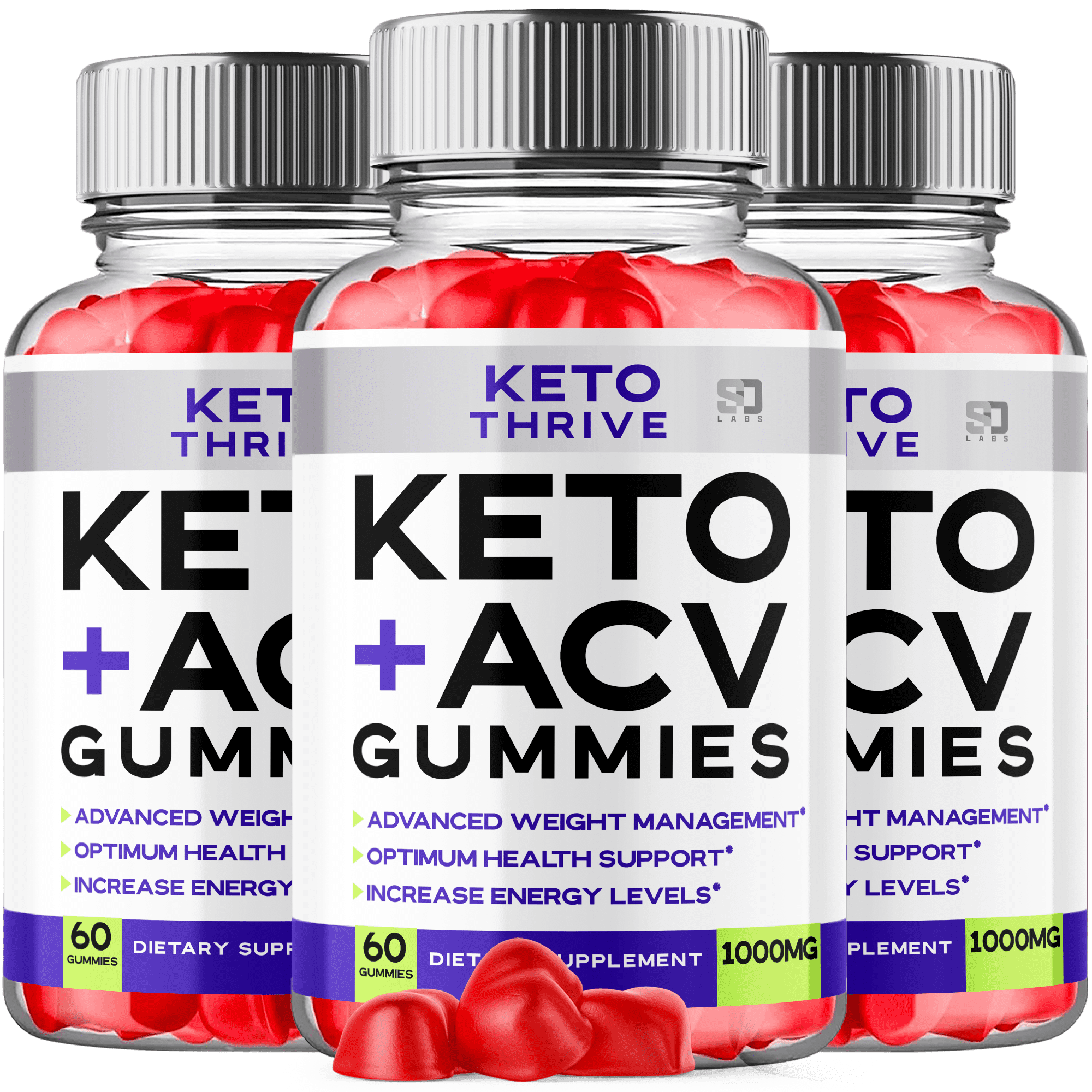 Keto Thrive Gummies: ACV & Vitamin Supplement, Energy & Ketosis Support, 3 Pack - Walmart.com